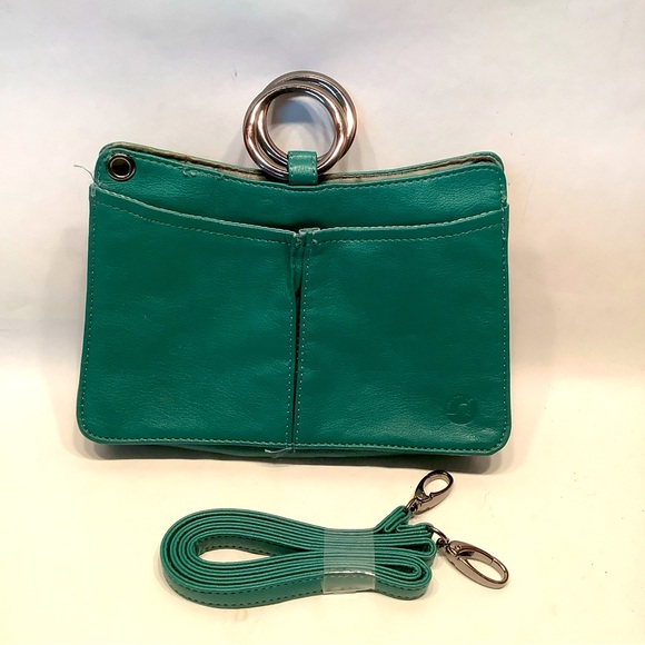 Pouchee | Bags | Pouchee Plus Deluxe Purse Organizer Teal Green Leather ...